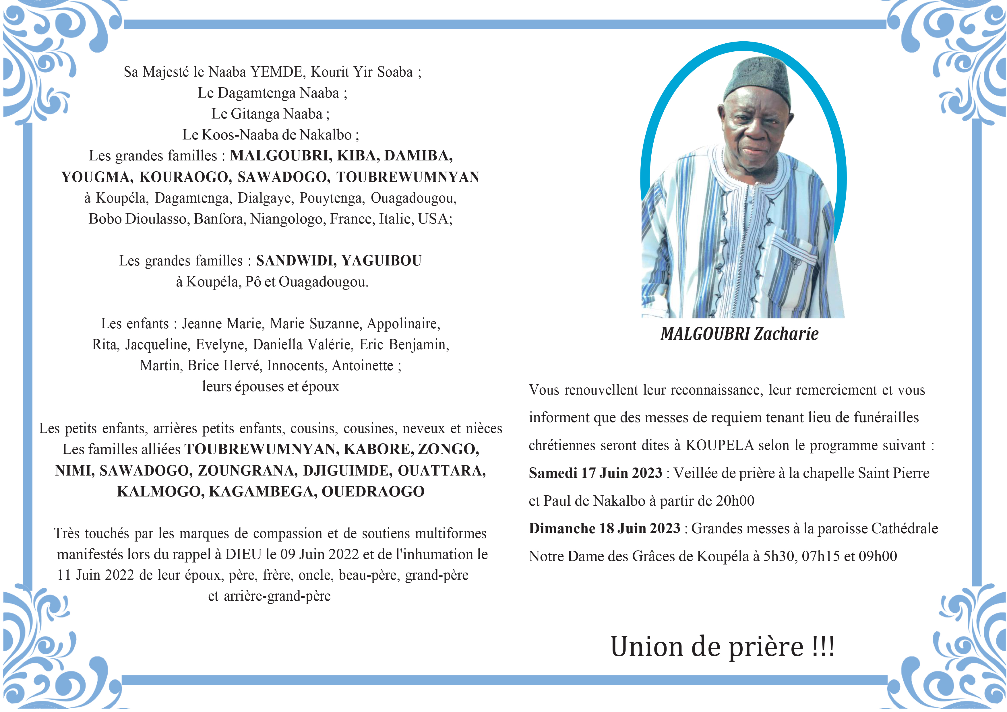 IN MEMORIAM MALGOUBRI Zacharie - leFaso.net