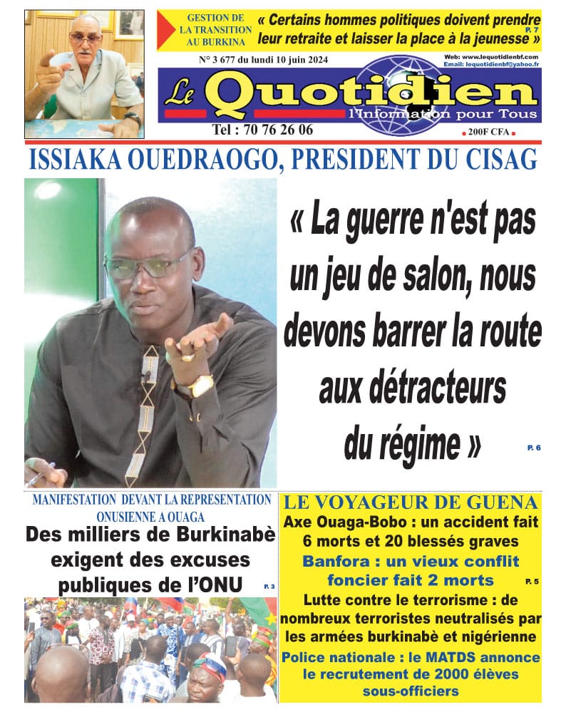 A la Une du lundi 10 juin 2024 - leFaso.net