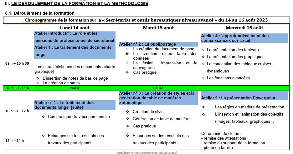 Offre de formation sur le thème : secrétariat et outils bureautiques ...