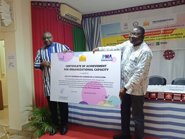 Burkina/Enseignement supérieur : L'ISSP reçoit le Certificate of ...