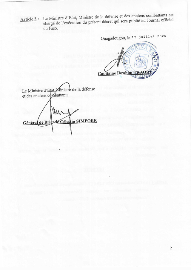 Burkina Faso : Le colonel-major Céleste Joseph Moussa Coulibaly nommé ...