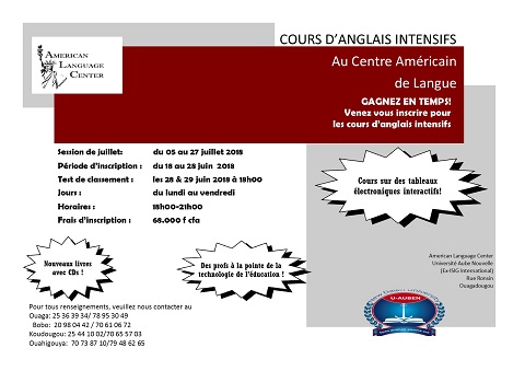 Américain Language center : cours d’Anglais intensifs en juillet 2018 ...