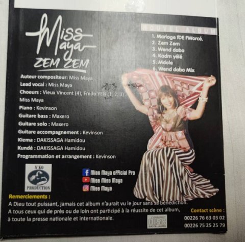 Musique : Zem-Zem, le nouveau-né de Miss Maya - leFaso.net