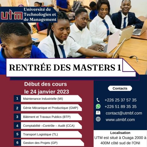 Université de Technologies et de Management (UTM) : Début des cours en ...